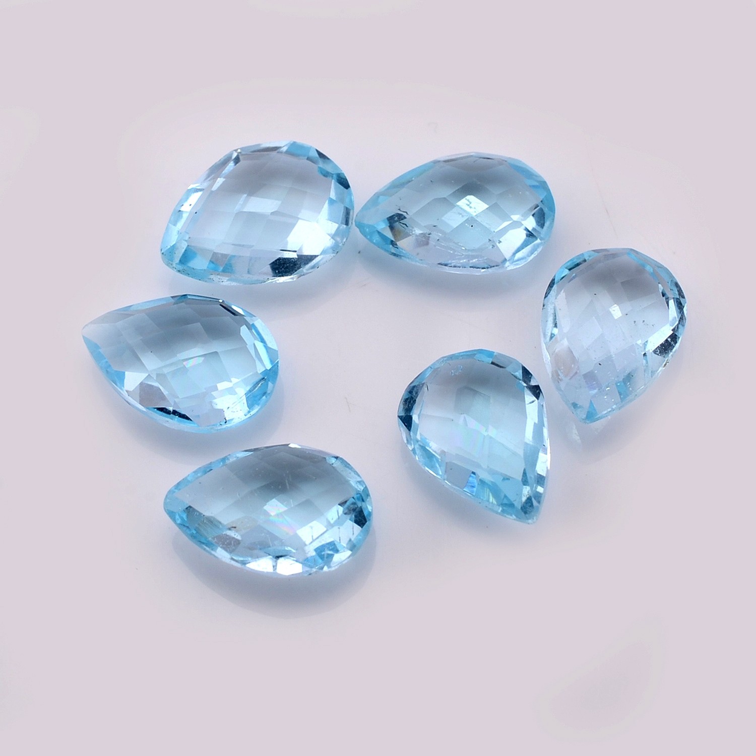 Sky Blue Topaz Pears Briolettes Cut 7x10mm