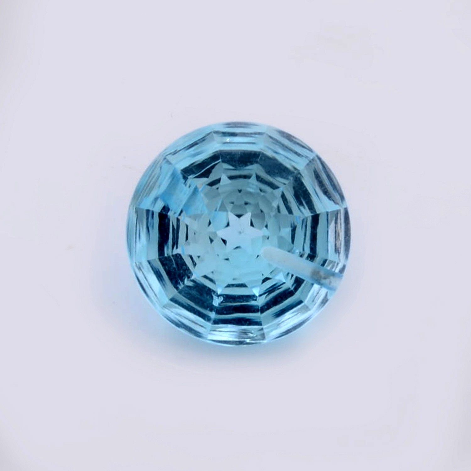 Blue Topaz round faceted concave cut 13x13mm