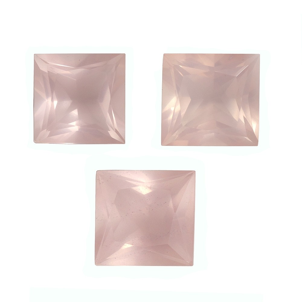 Rose Quartz princess cut square shape 14x14mm